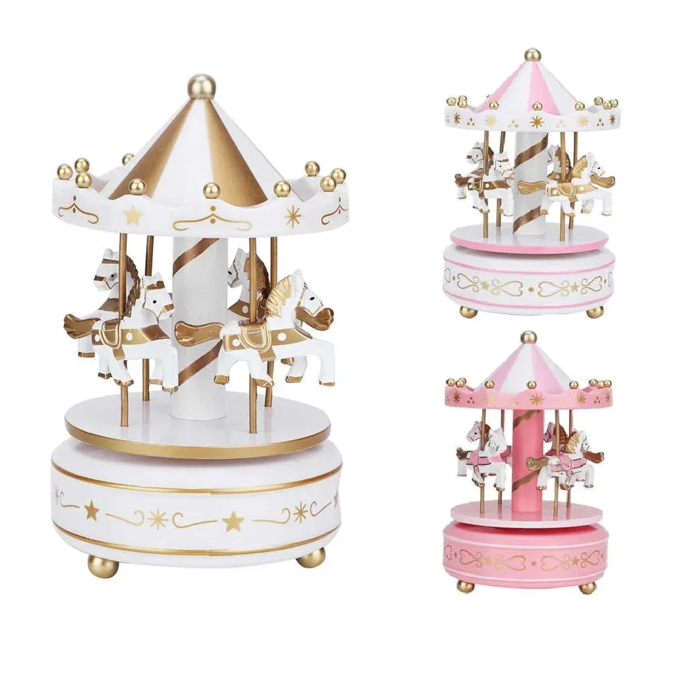 Merry-go-round-Music-Boxes-Wooden-Horse-Roundabout-Carousel-Musical-Box ...