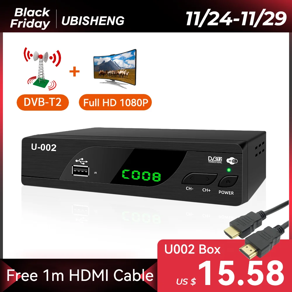 Ubisheng U2 Dvb T2 Digital Terrestrial Tv Box H.264 Decoder Fta Tv Tune ...