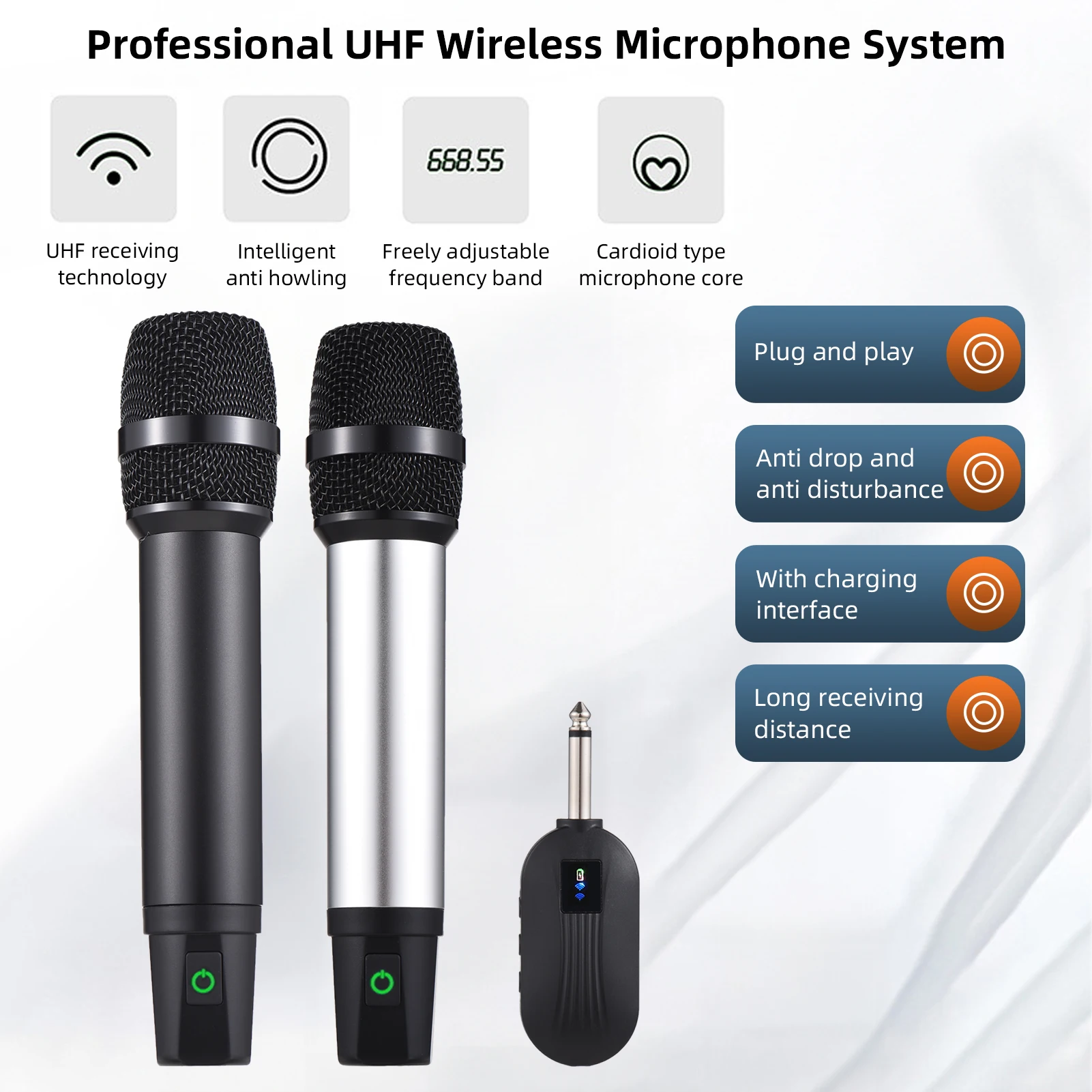 Professional-UHF-Wireless-Microphone-System-with-Handheld-Cordless ...