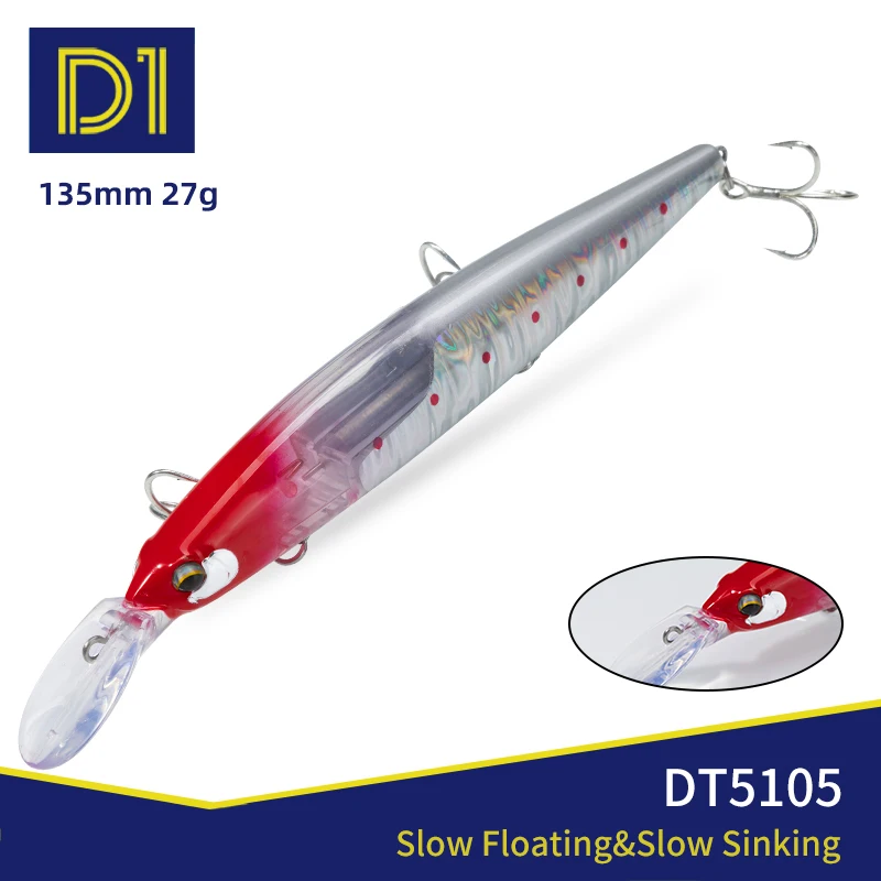 D1 Assassin Long Slider Minnow Seawater Fishing Lure 135mm 27g FLASH ...