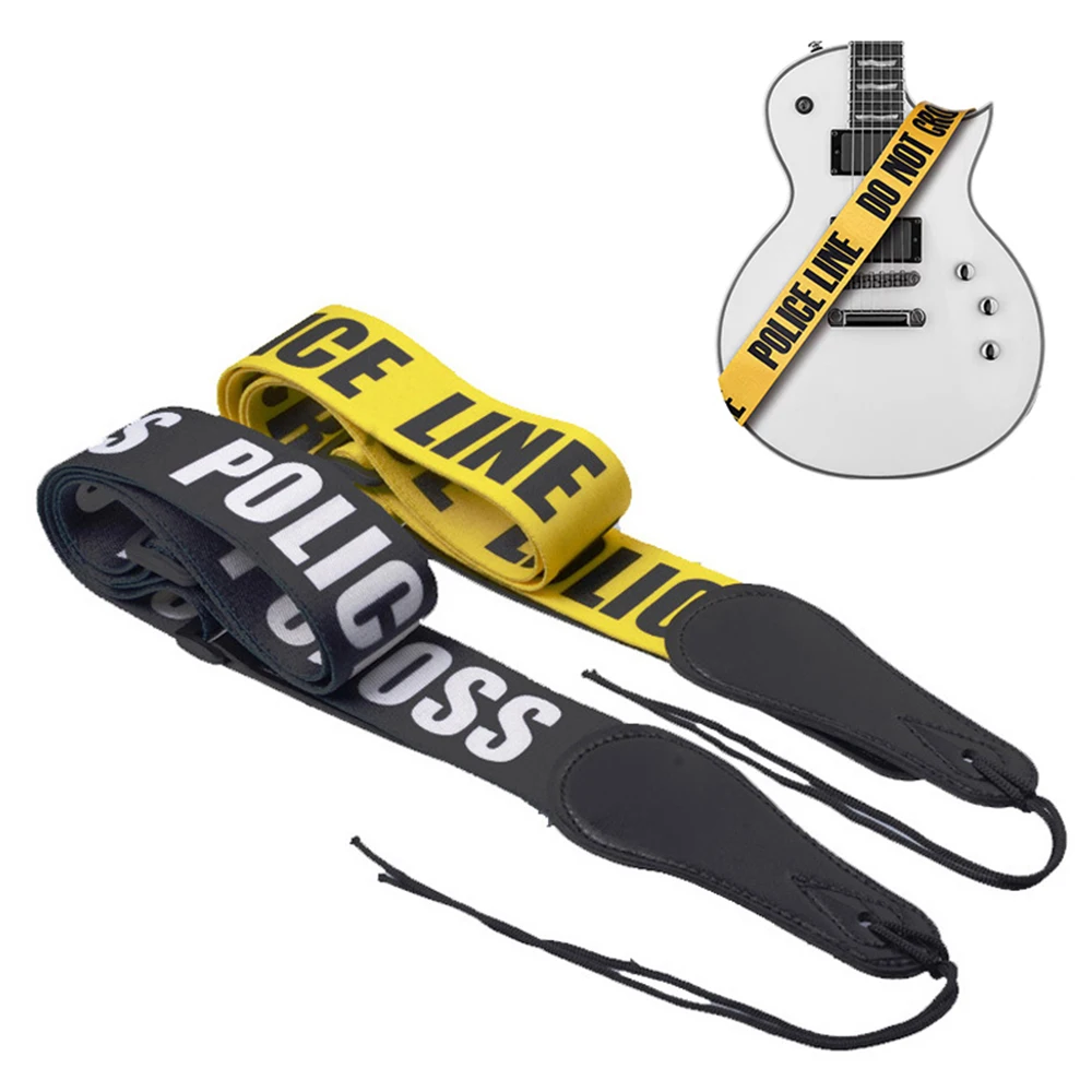 Yellow-Adjustable-Polyester-Guitar-Belt-Guitar-Strap-with-PU-Leather ...