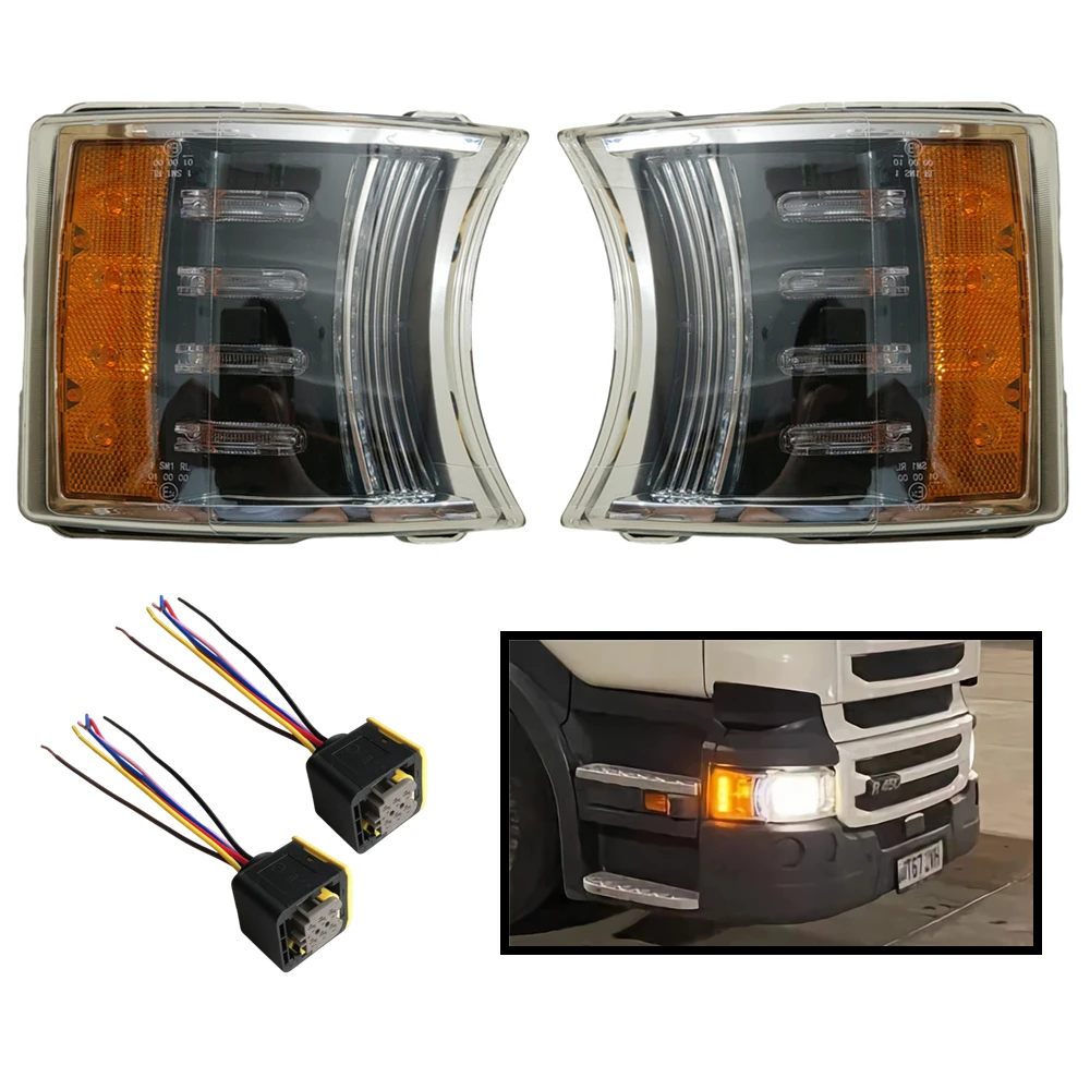 1-Pair-LED-Corner-Light-For-Scania-Truck-R450-R730-P450-R420-R500-R520 ...