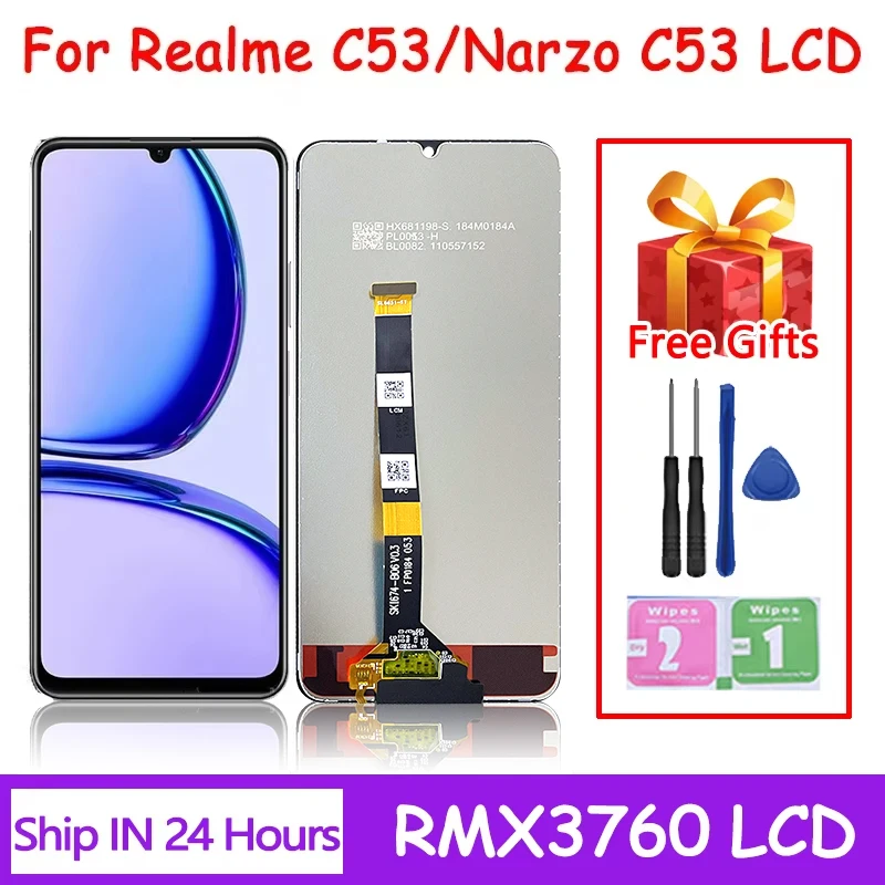 6.74"AAA Quality For Oppo Realme Narzo N53 RMX3761 LCD Display Touch ...