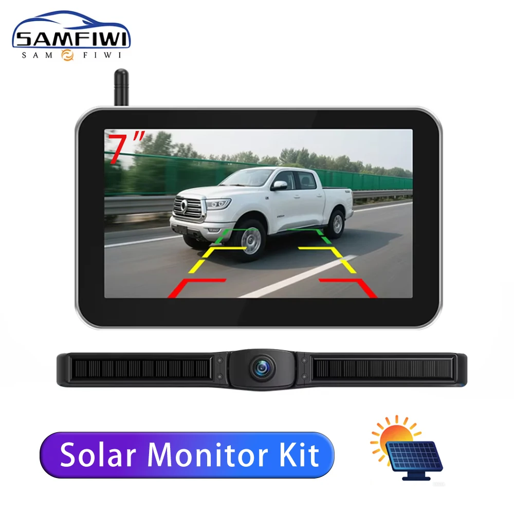 Solar WiFi HD Wireless Backup Camera Solar Powered License Plate ...