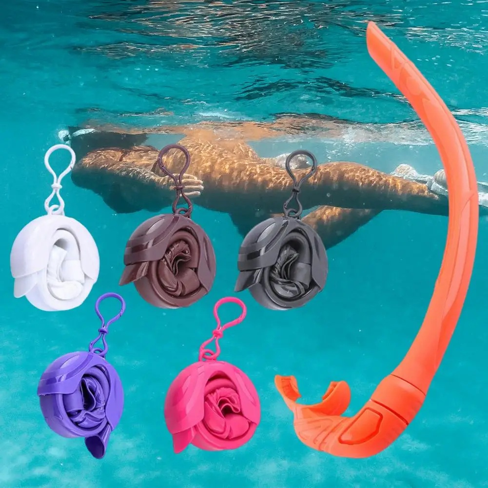 Diving-Snorkel-Foldable-Silicone-Large-caliber-Diving-Snorkel-Roll-Up ...