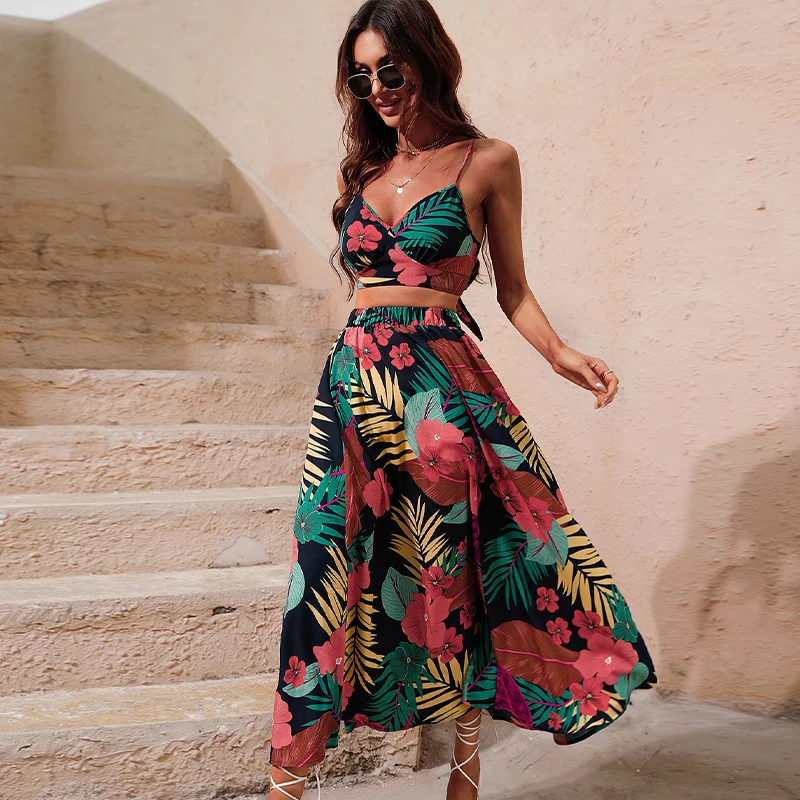 Conjunto-Sexy-de-dos-piezas-para-mujer-Top-corto-de-Bikini-Y2K-vestido ...