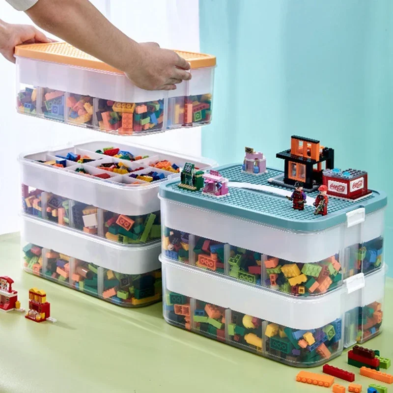 Kids-Building-Blocks-Storage-Box-2-Layers-Toy-Organizer-Adjustable ...