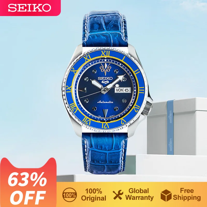Original-Seiko-5-Men-s-Automatic-Mechanical-Watch-Blue-Strap-Watches ...