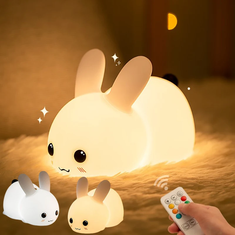 Dimmable-Silicone-Rabbit-Night-Lights-Usb-Rechargeable-Lamps-For-Baby ...