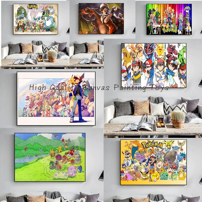 Ash-Ketchum-Pokemon-Group-Photo-Series-Anime-Peripheral-Poster-Decor ...