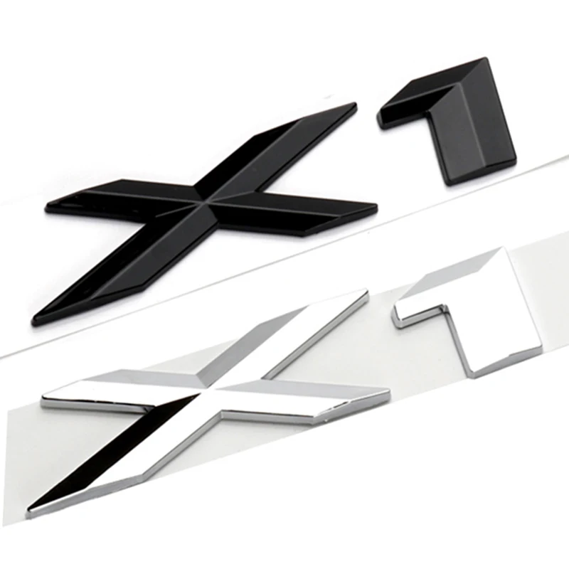 3D ABS Black Chrome Letters For Car Logo BMW X1 Stickers BMW X1 E84 F48 ...