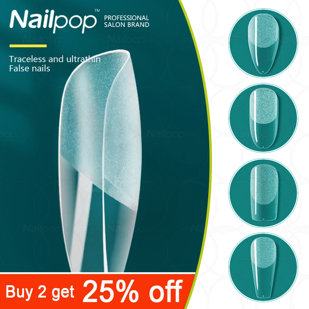 Nailpop 120pcs Press On False Nails Fake Nails Coffin Semi-frosted Full ...