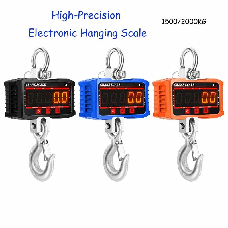 1500/2000 KG High-Precision Electronic Hanging Scale Digital HD Display ...