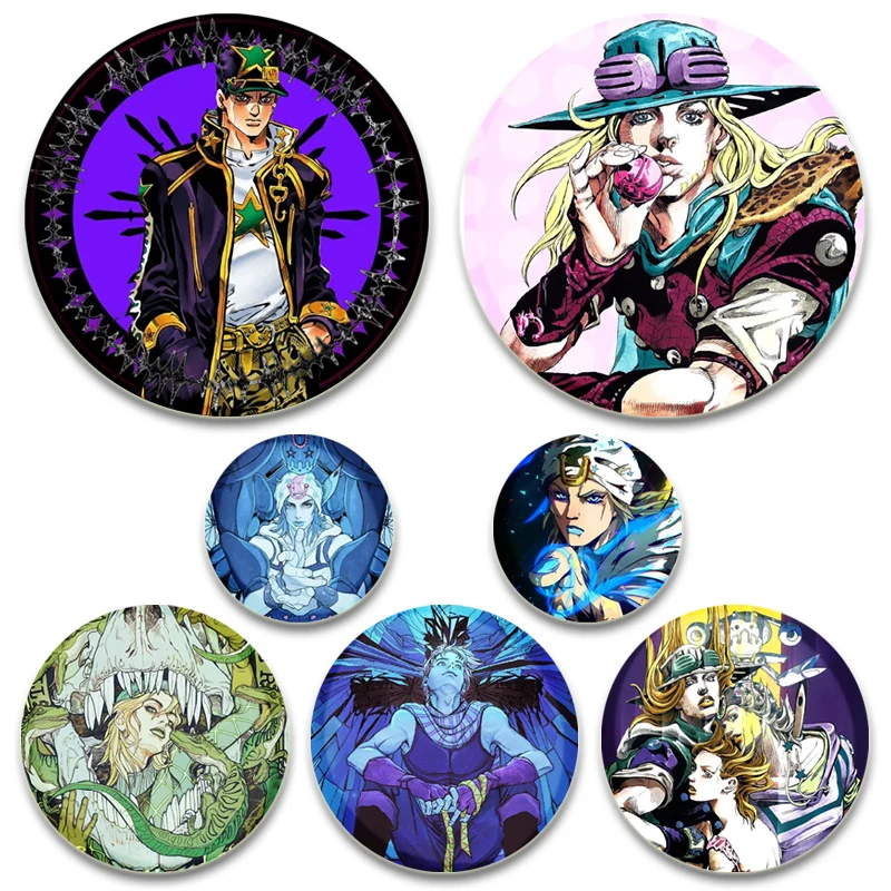 Jojo-s-Bizarre-Adventure-Brooches-for-Backpack-Anime-Figure-Lapel-Pins ...