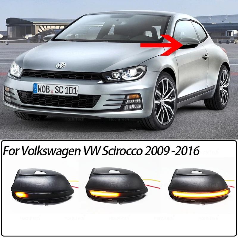 Para volkswagen vw scirocco 2009 2016 estilo do carro led asa lateral espelho retrovisor ...