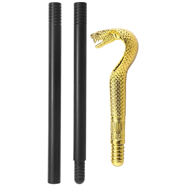 Plastic Pharaoh Crutches Snake Head Pharaoh King Scepter Kids Golden ...
