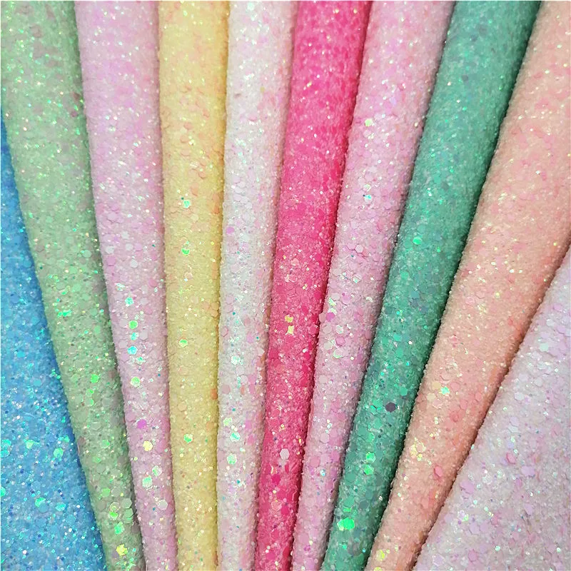 Pastel-Colors-Chunky-Glitter-Leather-Sheets-Felt-Backing-Glitter ...
