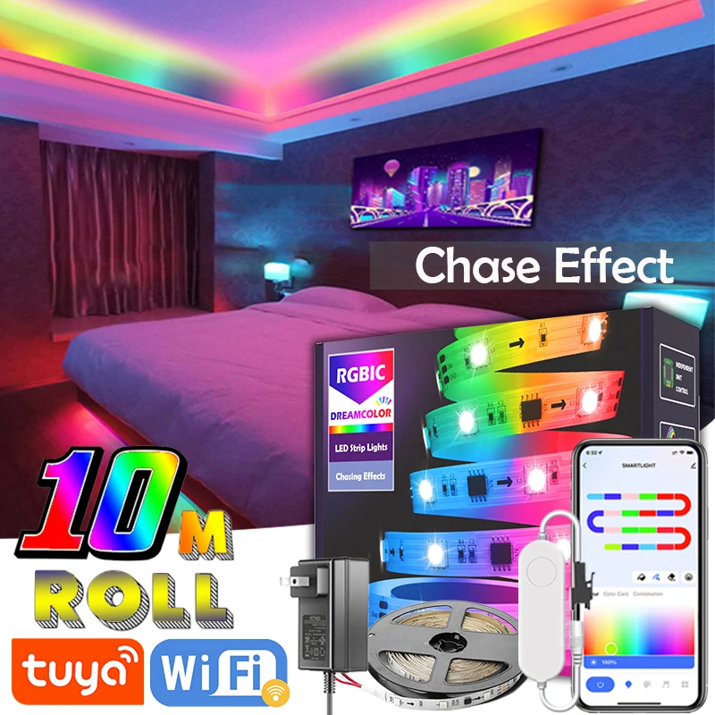 10M-Roll-TUYA-LED-Light-Strips-Smartlife-APP-Control-Pixel-WS2811-RGBIC ...
