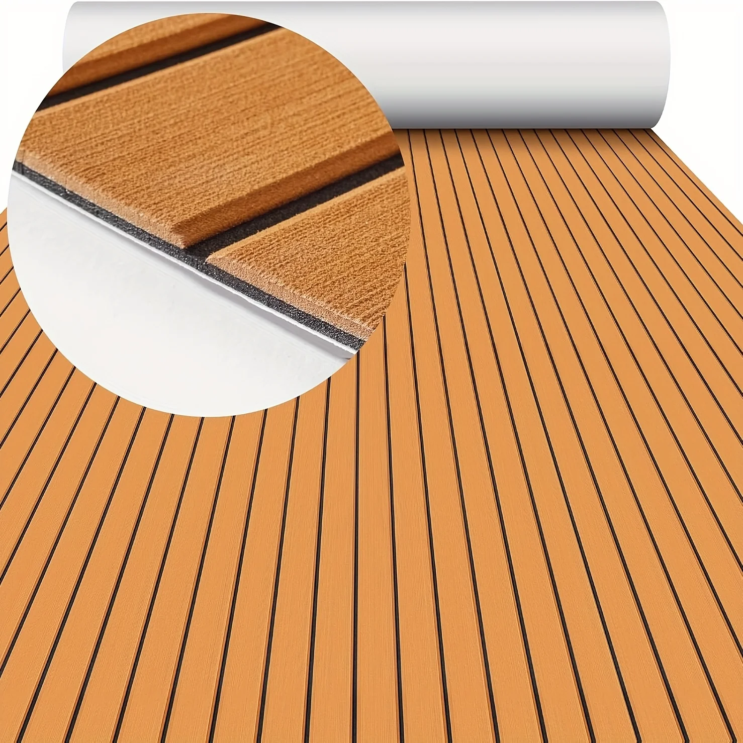 2400*1200*5mm EVA Faux Teak Foam Decking Sheet Zelfklevende Jacht Dek ...