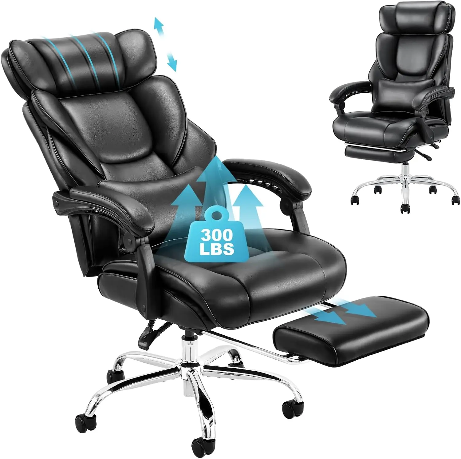 COLAMY-Office-Chair-with-Footrest-Ergonomic-High-Back-Design-Executive ...