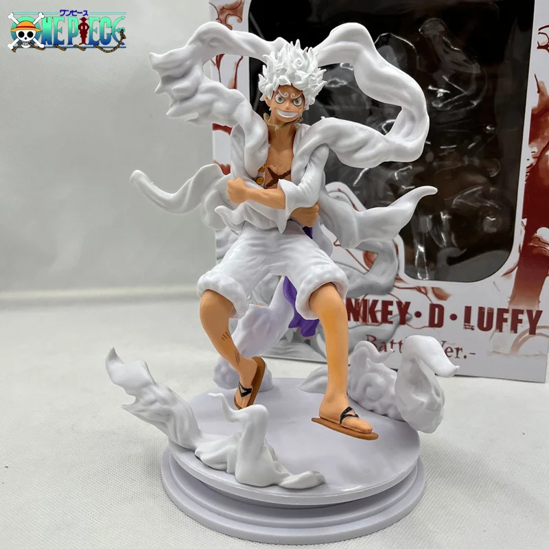 23CM One Piece Monkey D Luffy White 5 Gear Form Battle Statue PVC ...