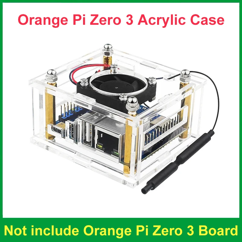 Orange-Pi-Zero-3-Acrylic-Case-Transparent-Shell-With-Cooling-Fan-Clear ...