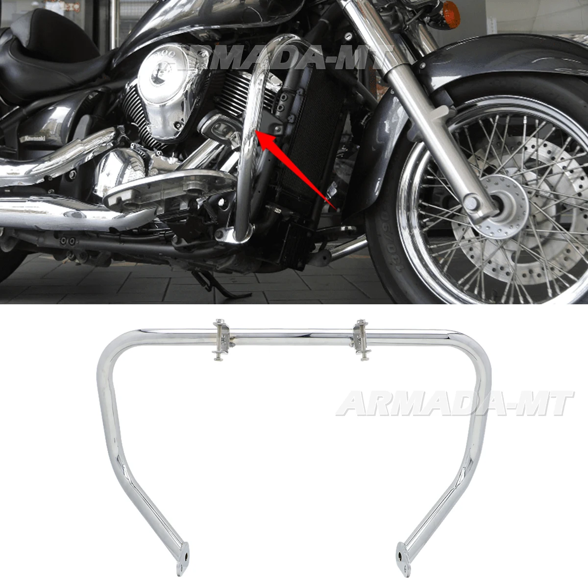 For-Kawasaki-Vulcan-900-Custom-Classic-LT-Motorcycle-Parts-Front-Bumper ...