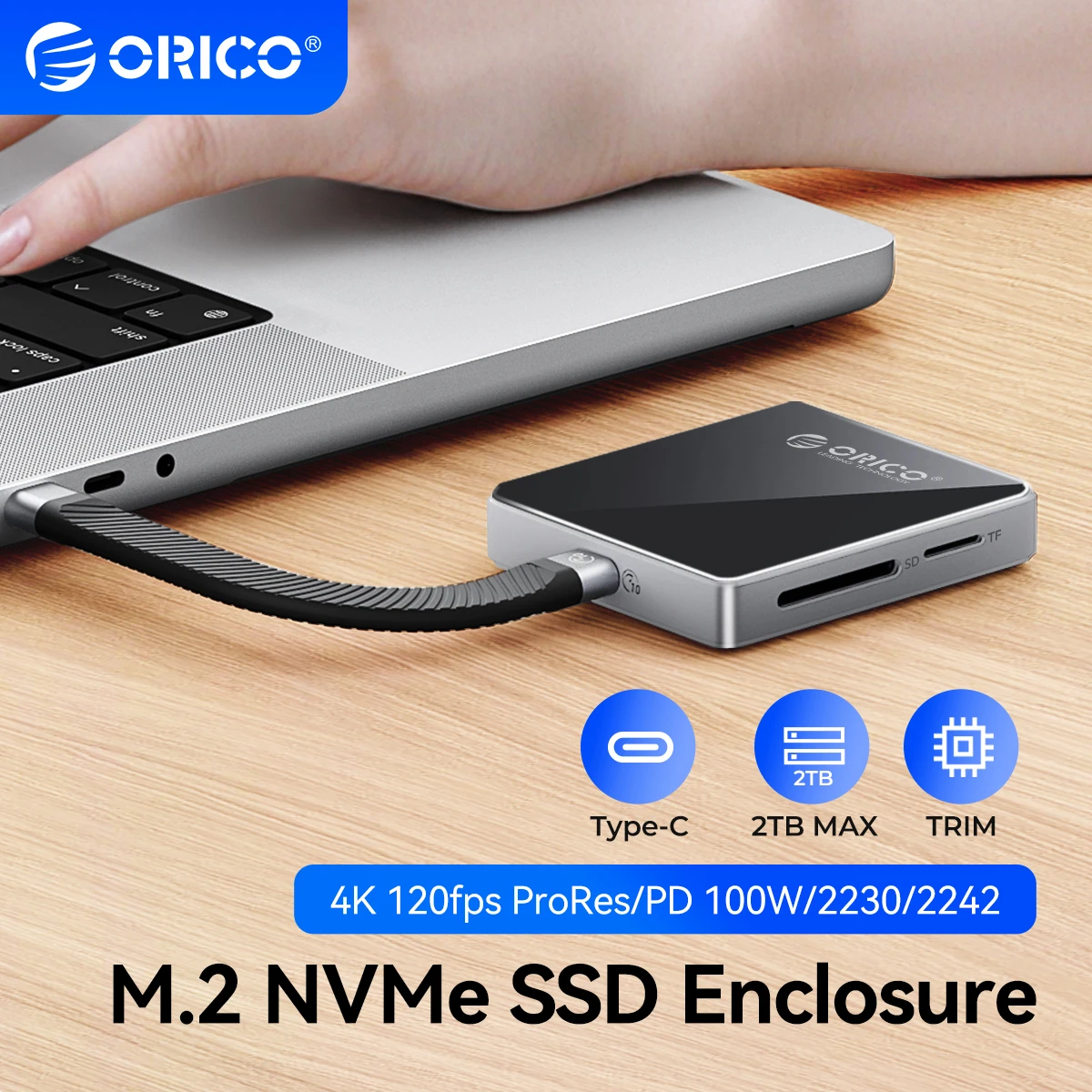 Orico USB-C caixa ssd externa m.2 nvme ssd gabinete 2230 2242 gabinete ...