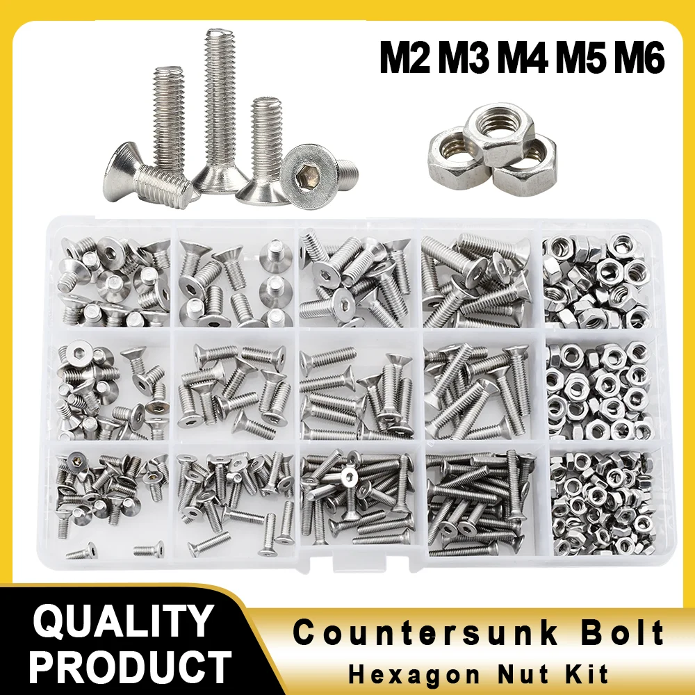 DIN7991-Allen-Key-Head-Screw-M2-M3-M4-M5-M6-304-Stainless-Steel-Hexagon ...