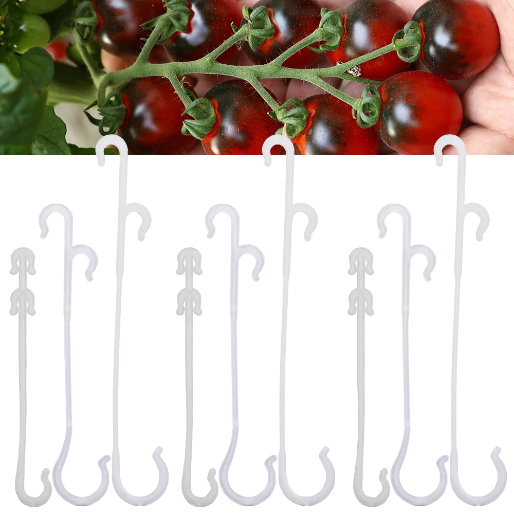 50PCS Garden Plant Tomato Support J Hook Clips Vegetable Truss Prevent ...