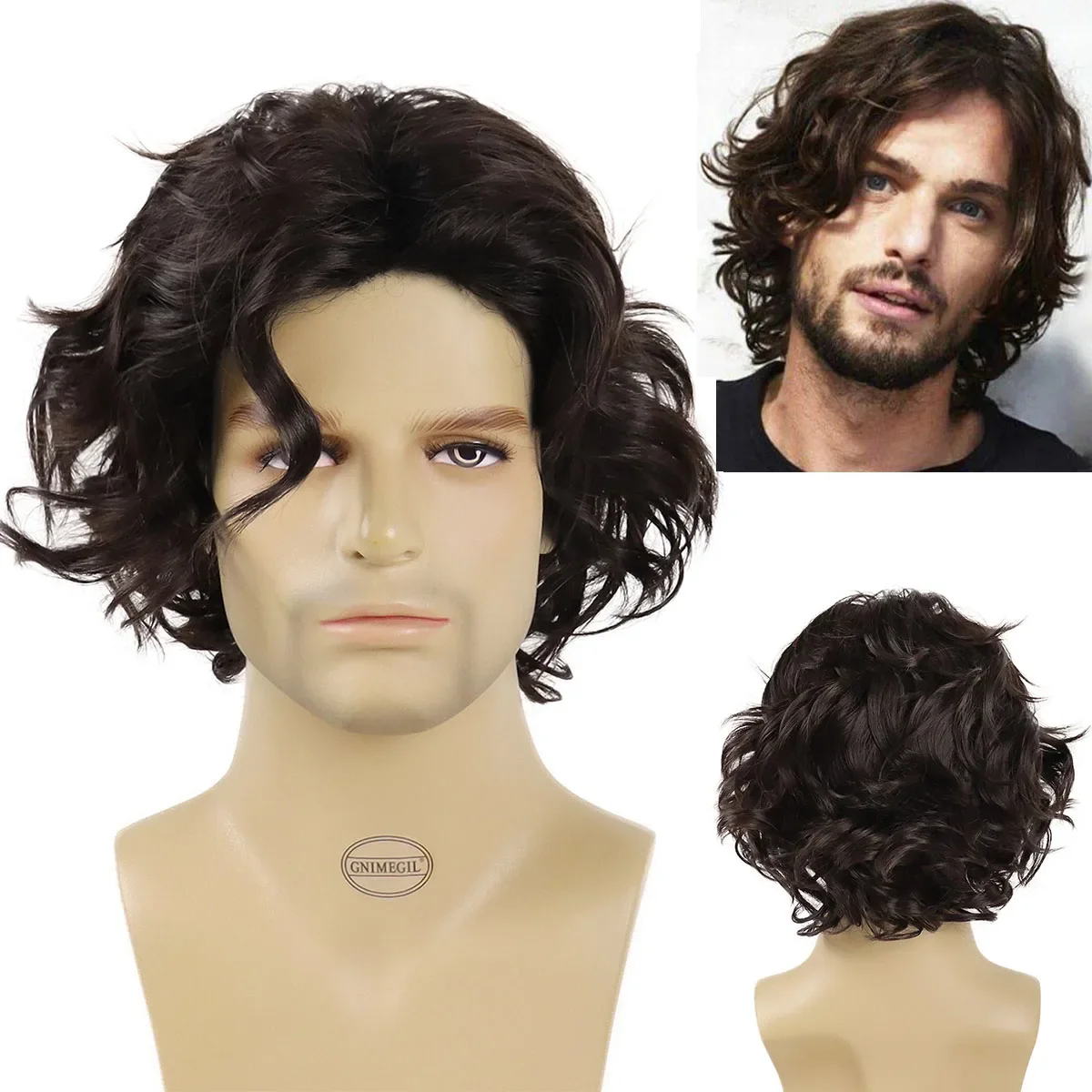 Synthetic Hair Wigs For Men Brand Gnimegil Hairlk