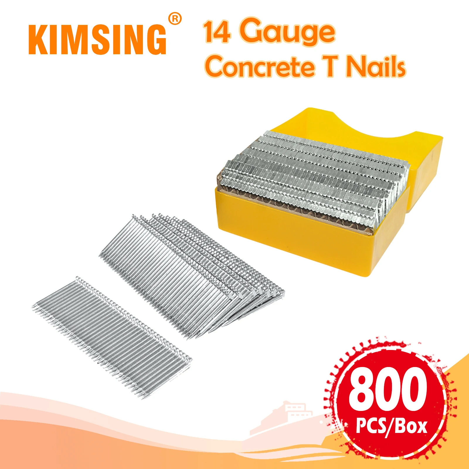 KIMSING-14-Gauge-18-64mm-Concrete-T-Nails-for-Concrete-Nailer-Carbon ...