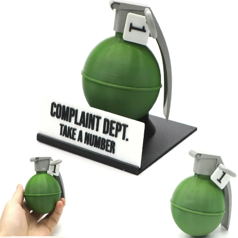 Complaint Department Desk Sign 3D Printed Prank Gift Funny Grenade ...