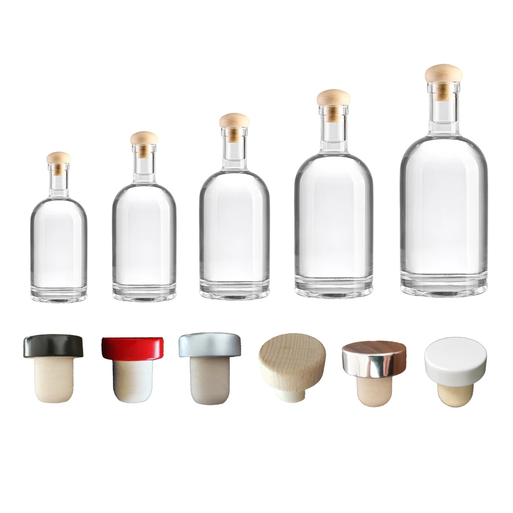 200ml 375ml 500ml 750ml 1000ml Round Empty Extra Flint Glass Vodka Bottles Liquor Wine Gin ...