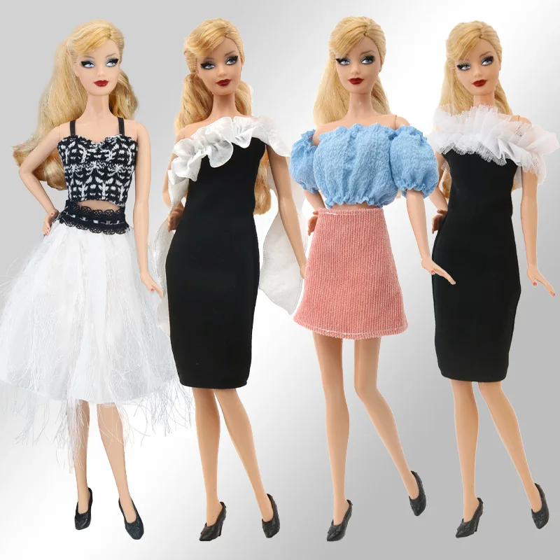 2-Pcs-Set-Fashion-Summer-Girls-Short-Skirt-Small-Dress-Set-for-Barbie ...