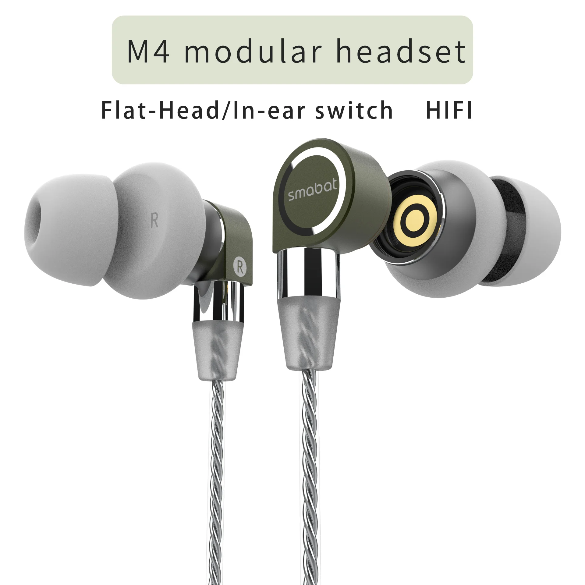 Smabat-M4-Modular-Earbud-HIFI-Music-Sport-Headset-10mm-Titanium-Plated ...