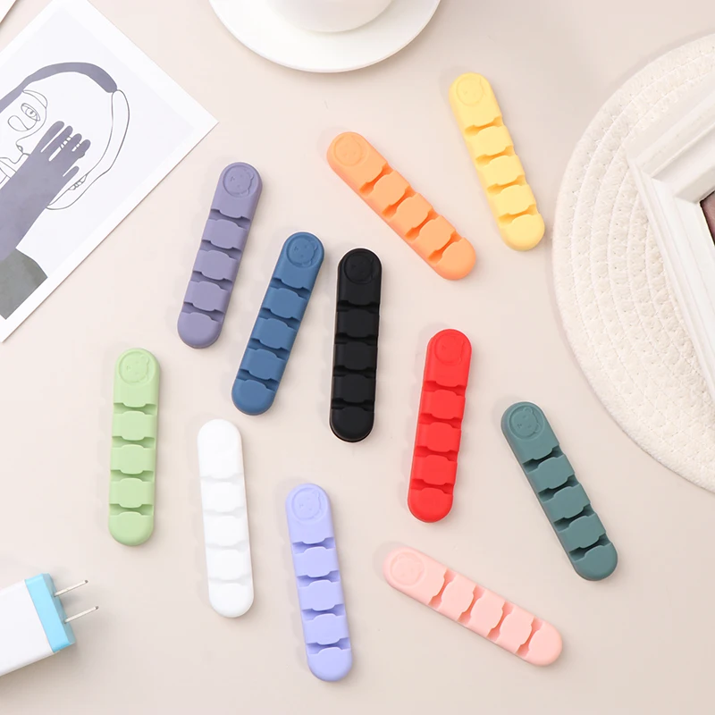 1Pc-Cable-Organizer-Cute-Bear-Silicone-Wire-Holder-Clips-For-Desktop ...
