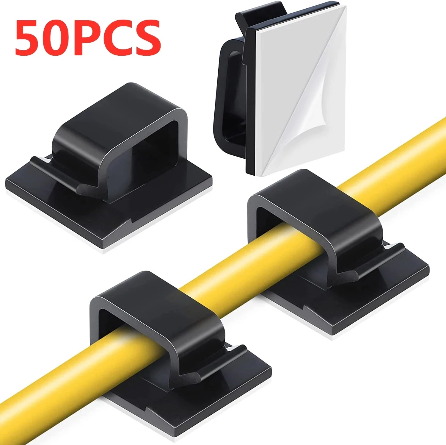 10/20/50pcs Self-adhesive Cable Organizer Clips Cable Holder Fixer Usb Wire Management For Home ...