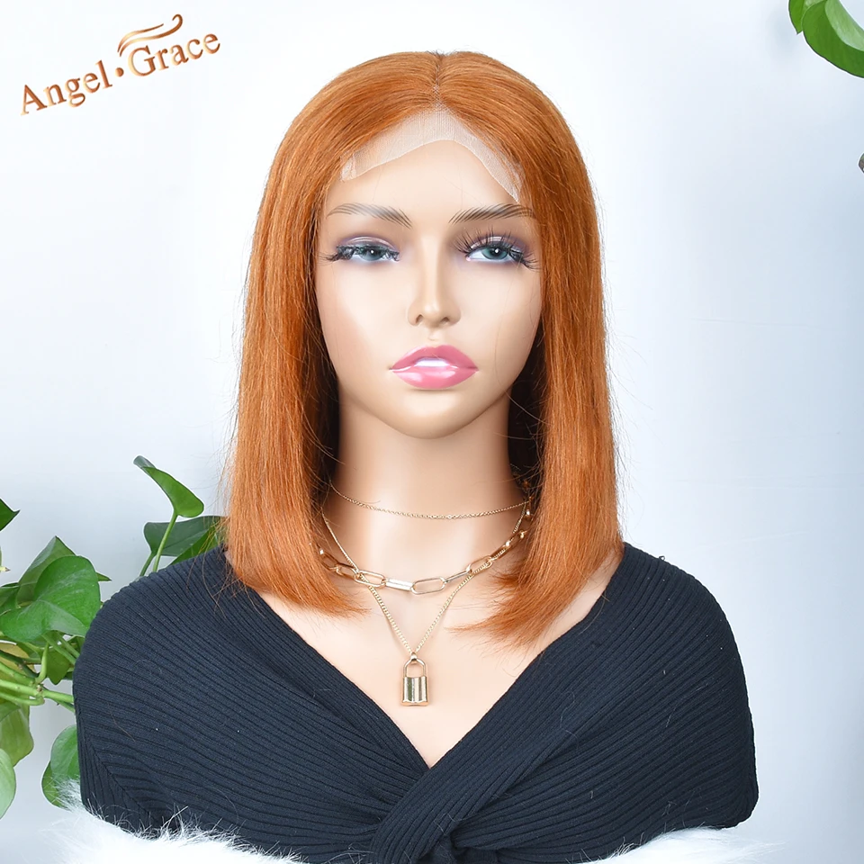 Straight Ginger Lace Front Wig Brazilian Bob Wig Lace Front Human Hair ...
