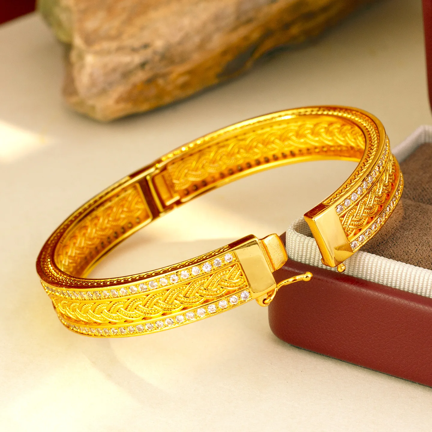 Luxury 24K 9999 Pure Gold real gold Women's Braided Bracelet Bracelet ...