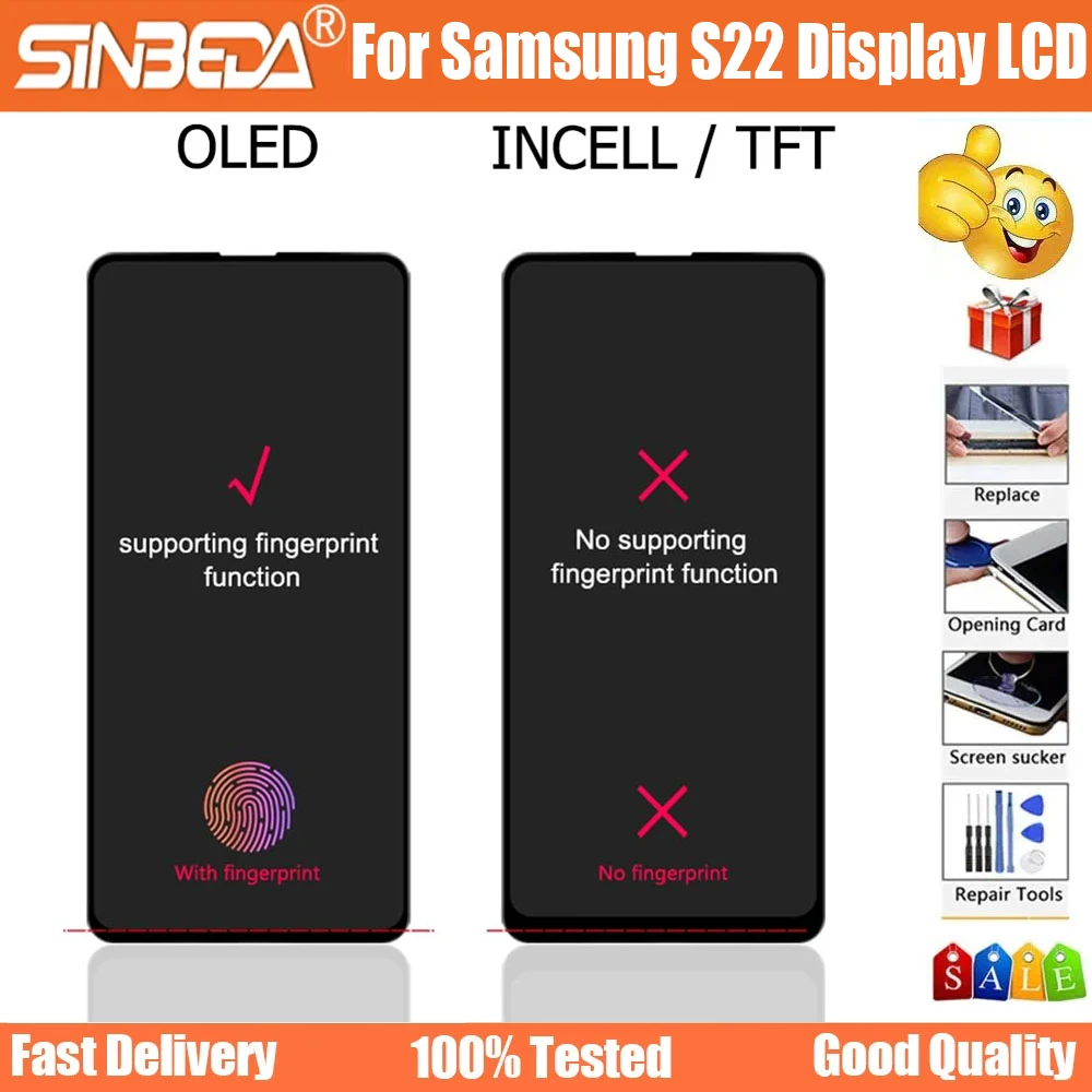 With-Fingerprints-OLED-Replacement-For-Samsung-S22-LCD-Display-Touch ...
