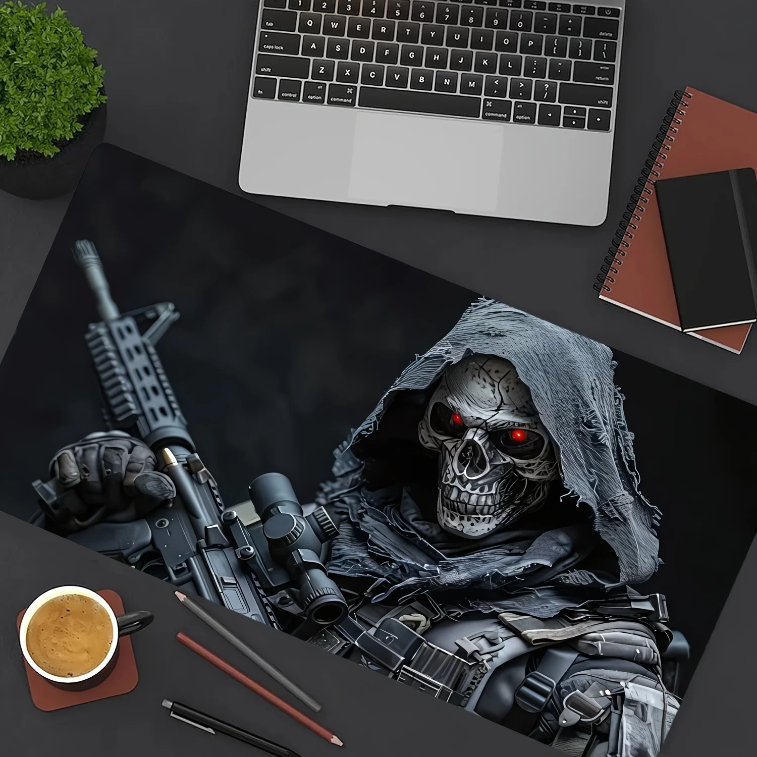 Alfombrilla de ratón grande para juegos con diseño de calavera y ...
