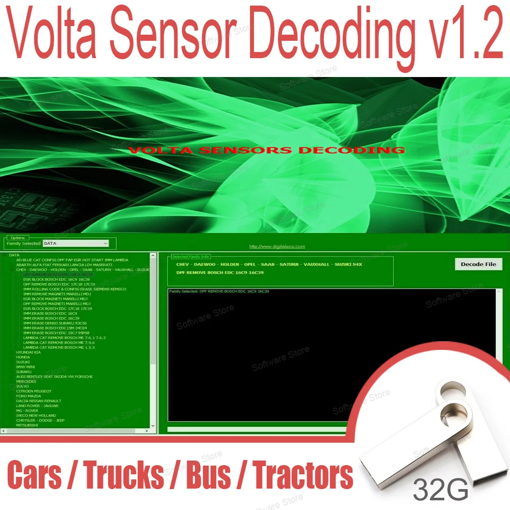 Volta Sensor Decoding V1.2 Software Link For Car Truck Bus Tractor Dpf ...