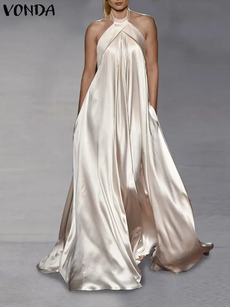 Halter-Dress-2023-VONDA-Summer-Women-Sexy-Backless-Sleeveless-Off ...