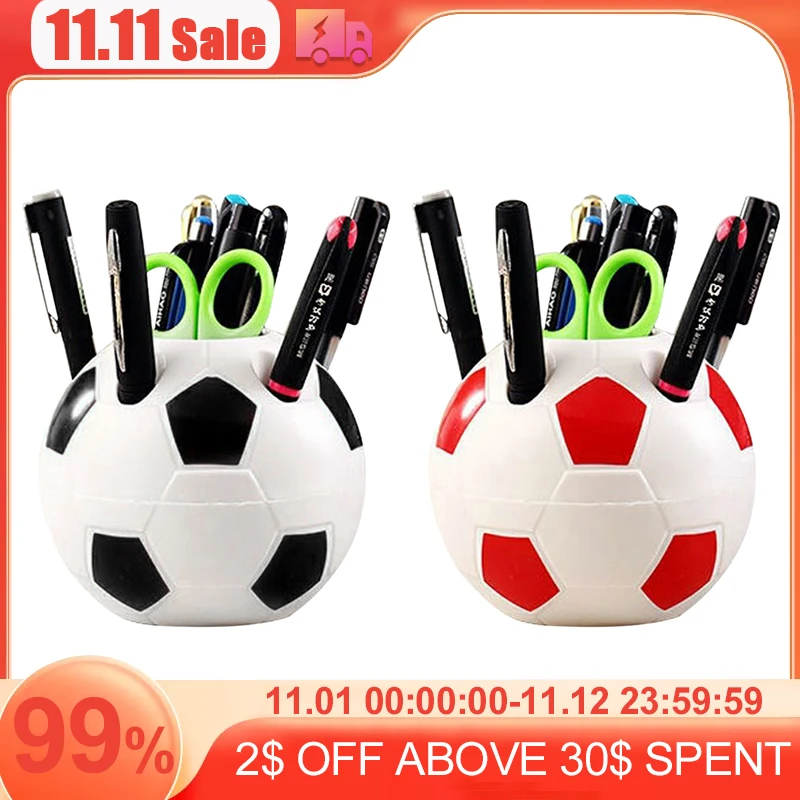 Cute Football Shaped Pen Holder Students Pencil Storage Rack Desktop ...