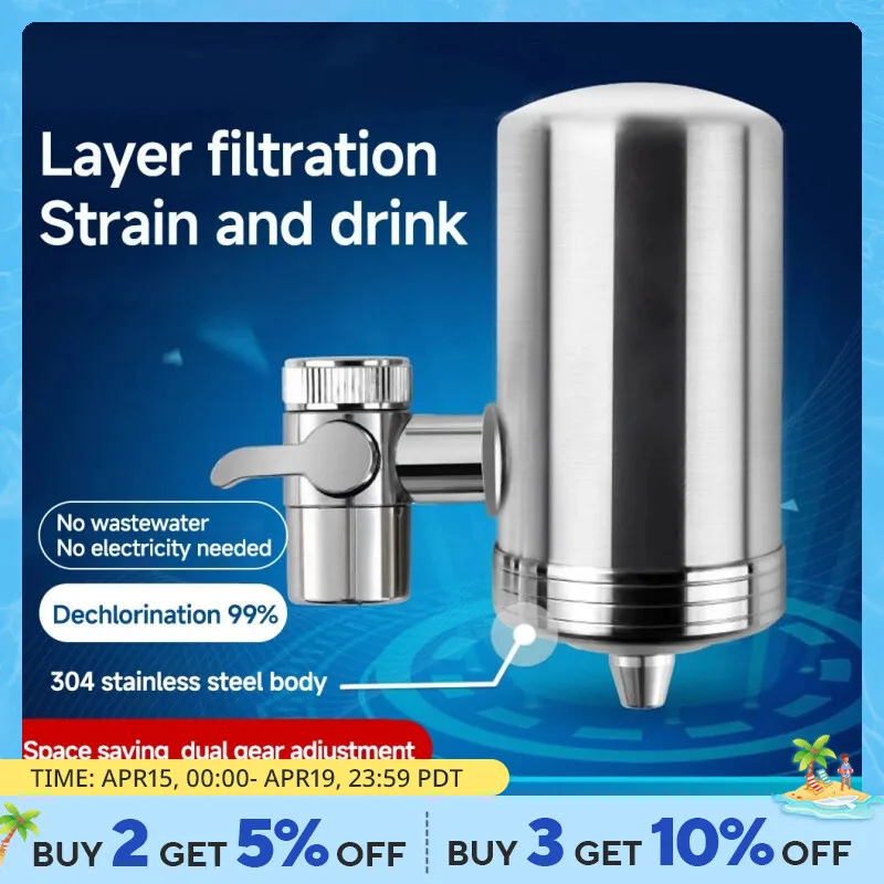 Kitchen-Stainless-Steel-Faucet-Water-Filter-Pre-filter-Purifier ...