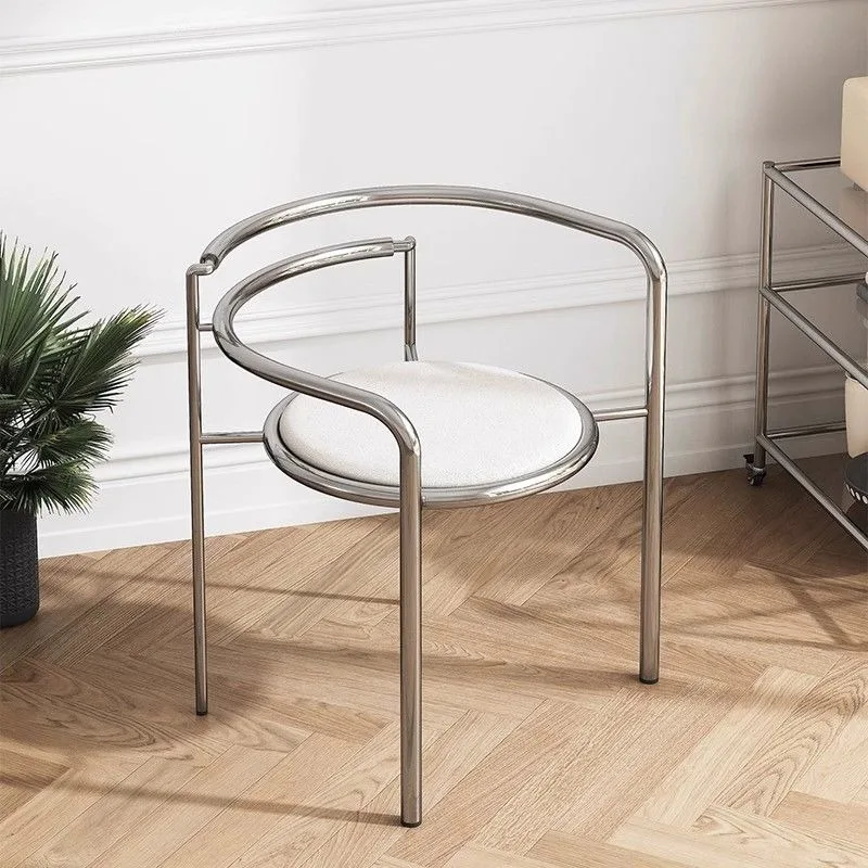 Viral Bauhaus Stainless Steel Dining Chair, Luxury Mid-Century Accent ...