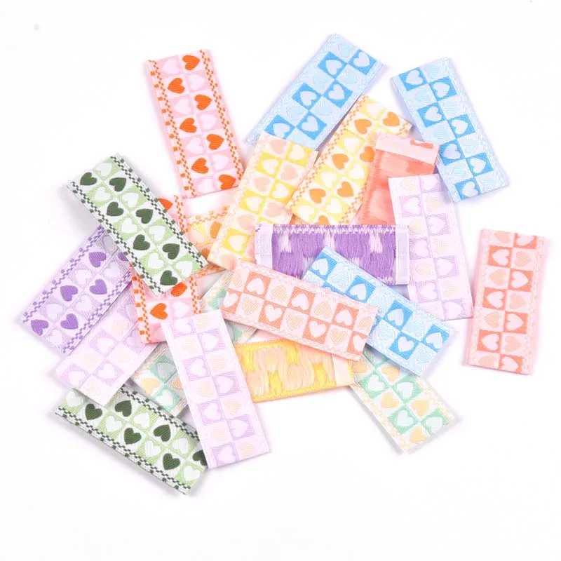 50Pcs-Multi-Color-Heart-Pattern-Embroidery-Labels-For-Sewing ...