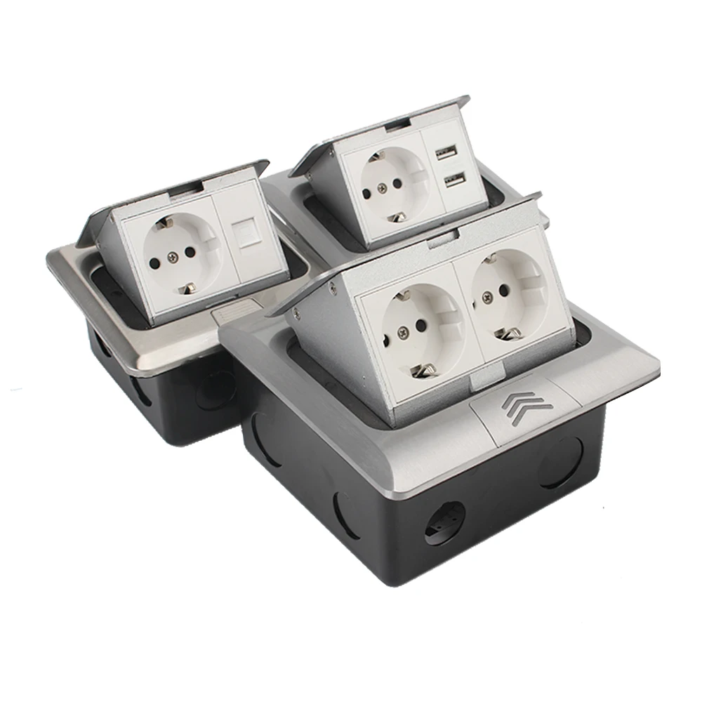 Pop-Up-Floor-Socket-250V-16A-2-Way-Power-Outlet-USB-RJ45-Internet ...