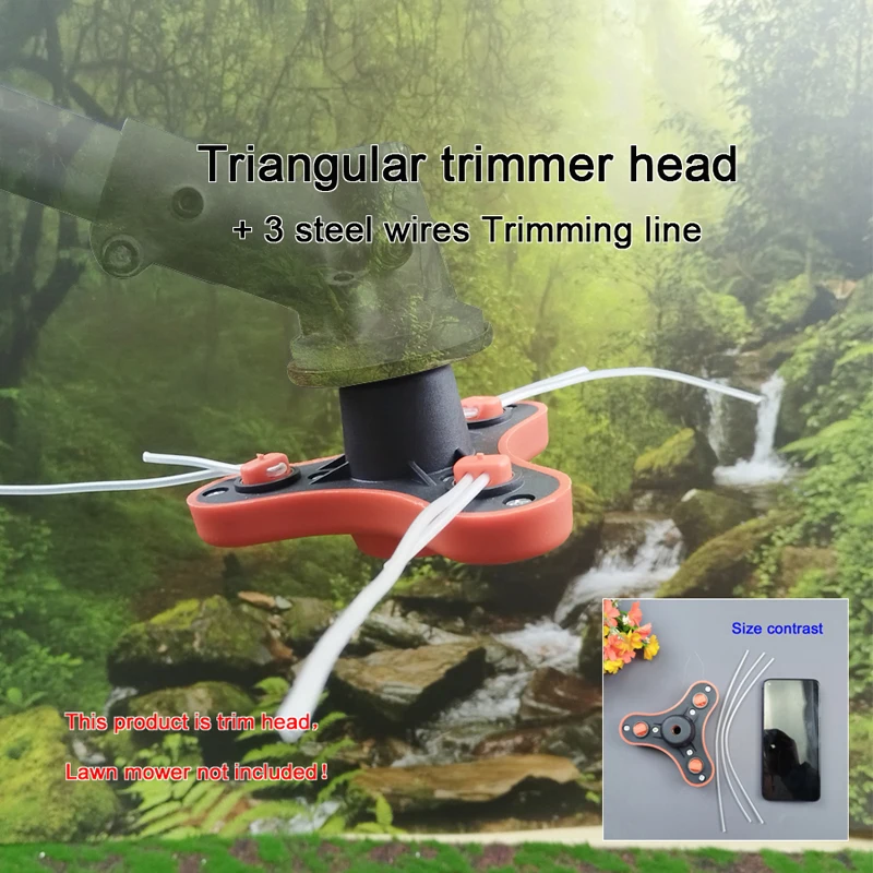 1Pc Three-Wire Trimming Head with 3 Steel Trimming Wires, Mounting Hole ...